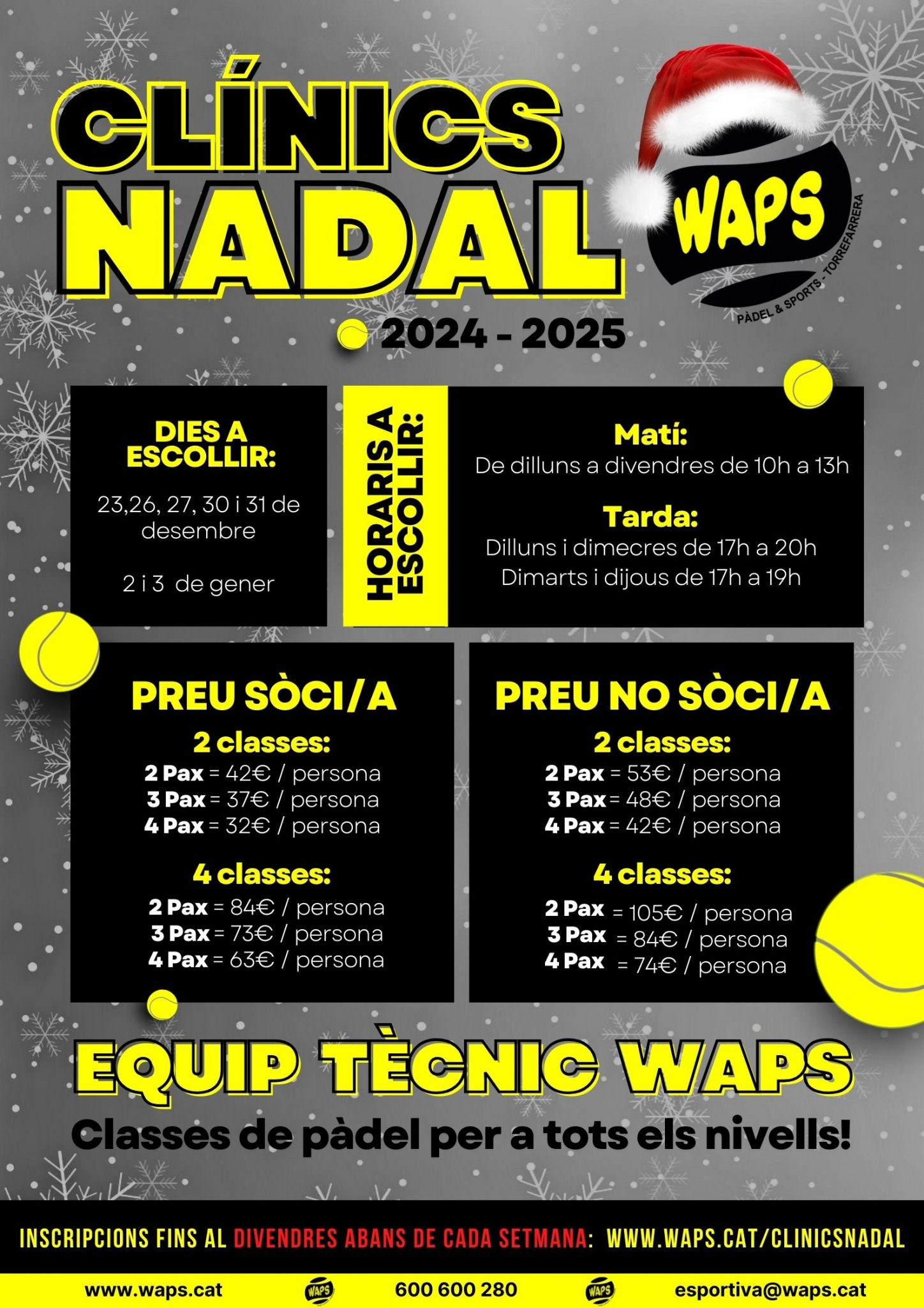 Clínics de Nadal WAPS 2024-2025 - WAPS