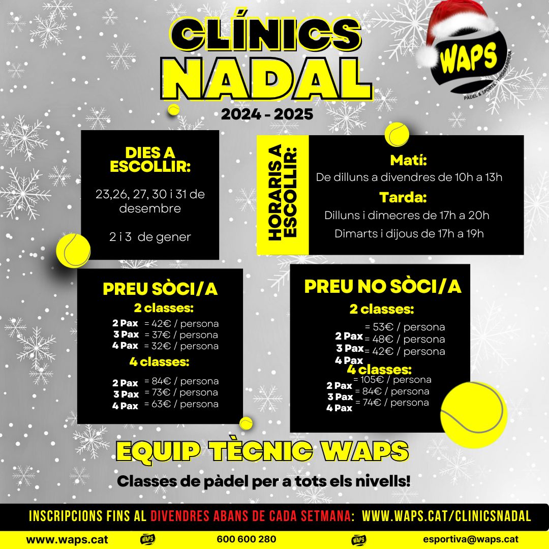 Clínics de Nadal WAPS 2024-2025 - WAPS